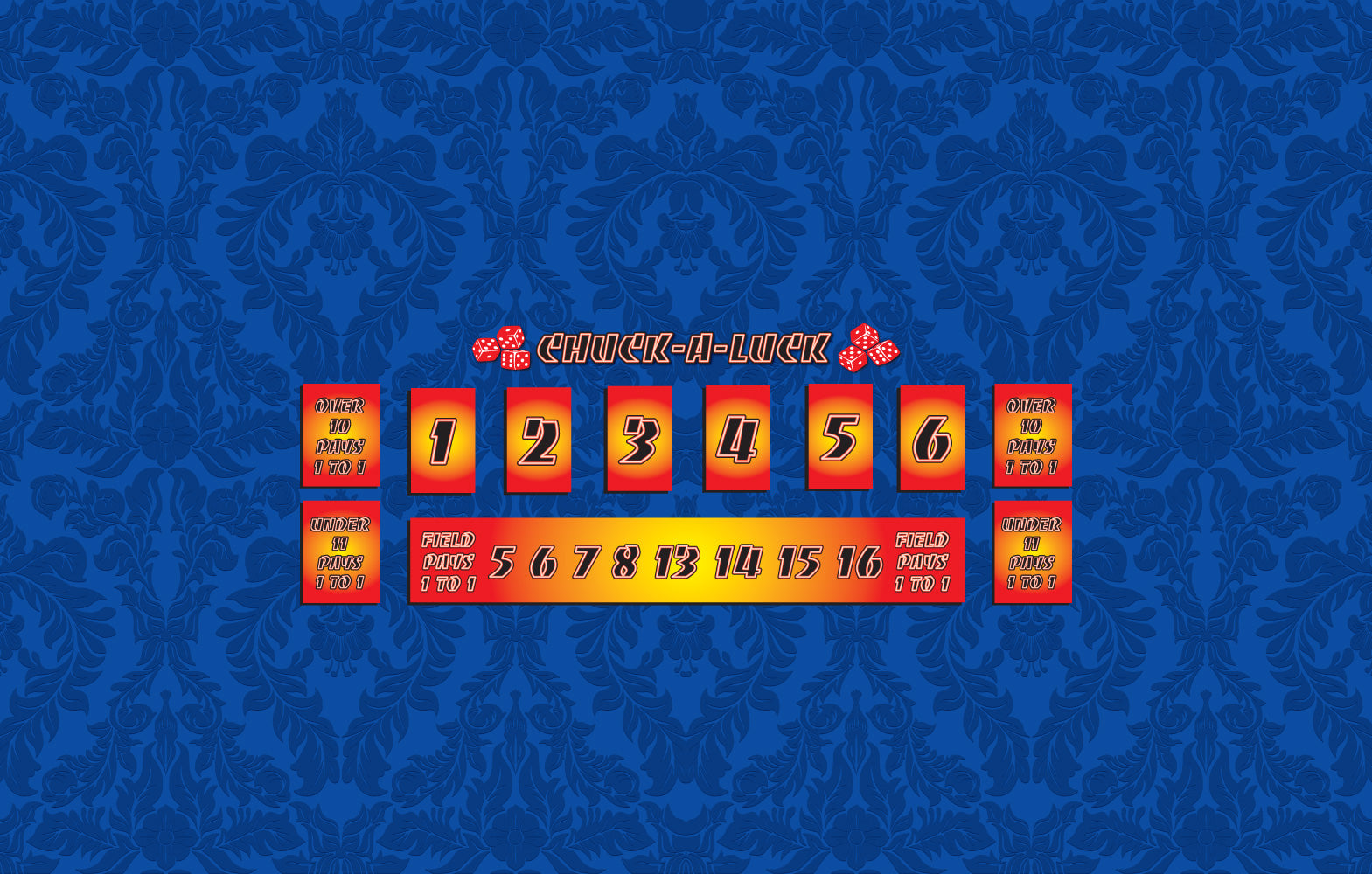 Chuck-A-Luck Table Layout - Professional Quality & Discount Prices