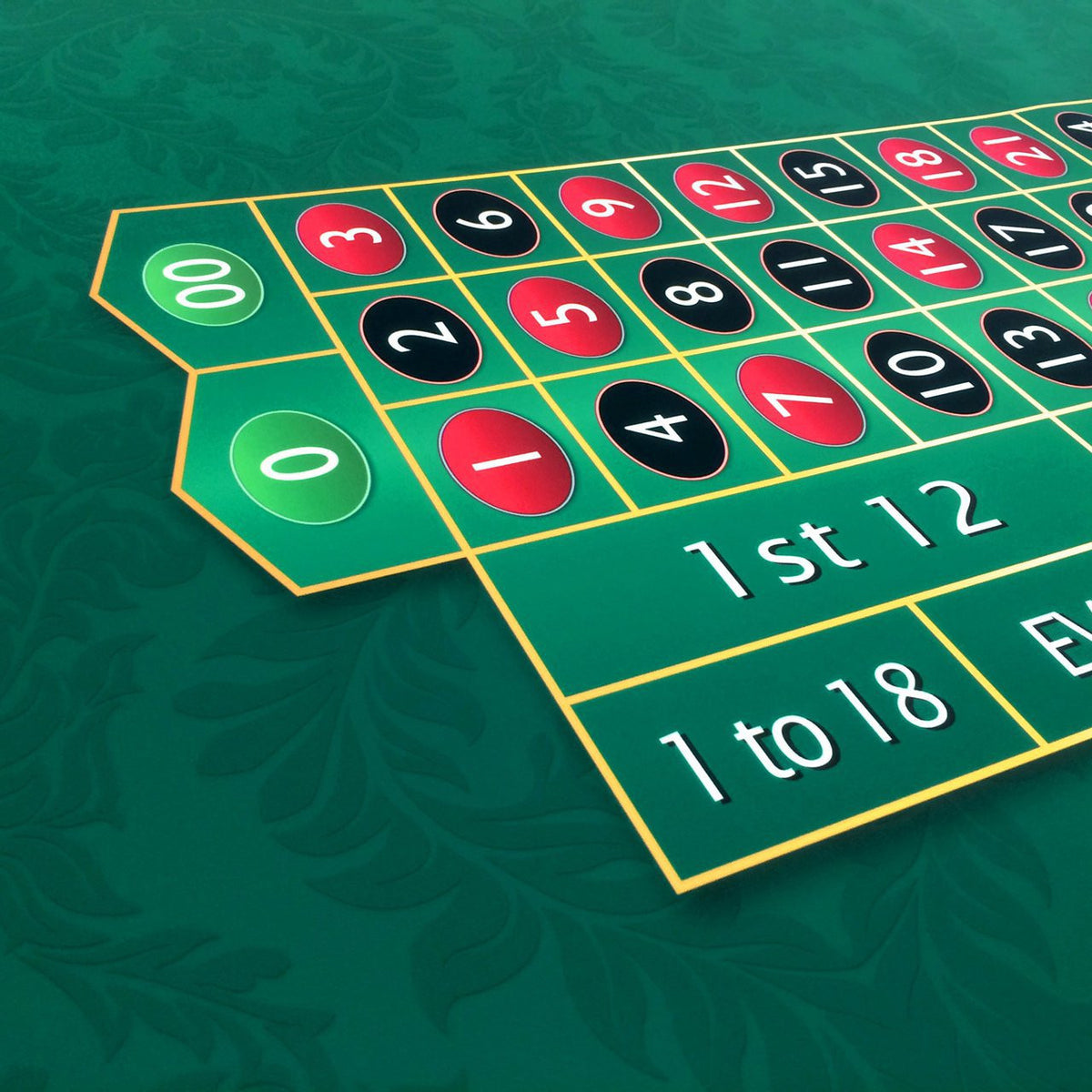 Monaco - Roulette Table Layout - GREEN | Casino Supply